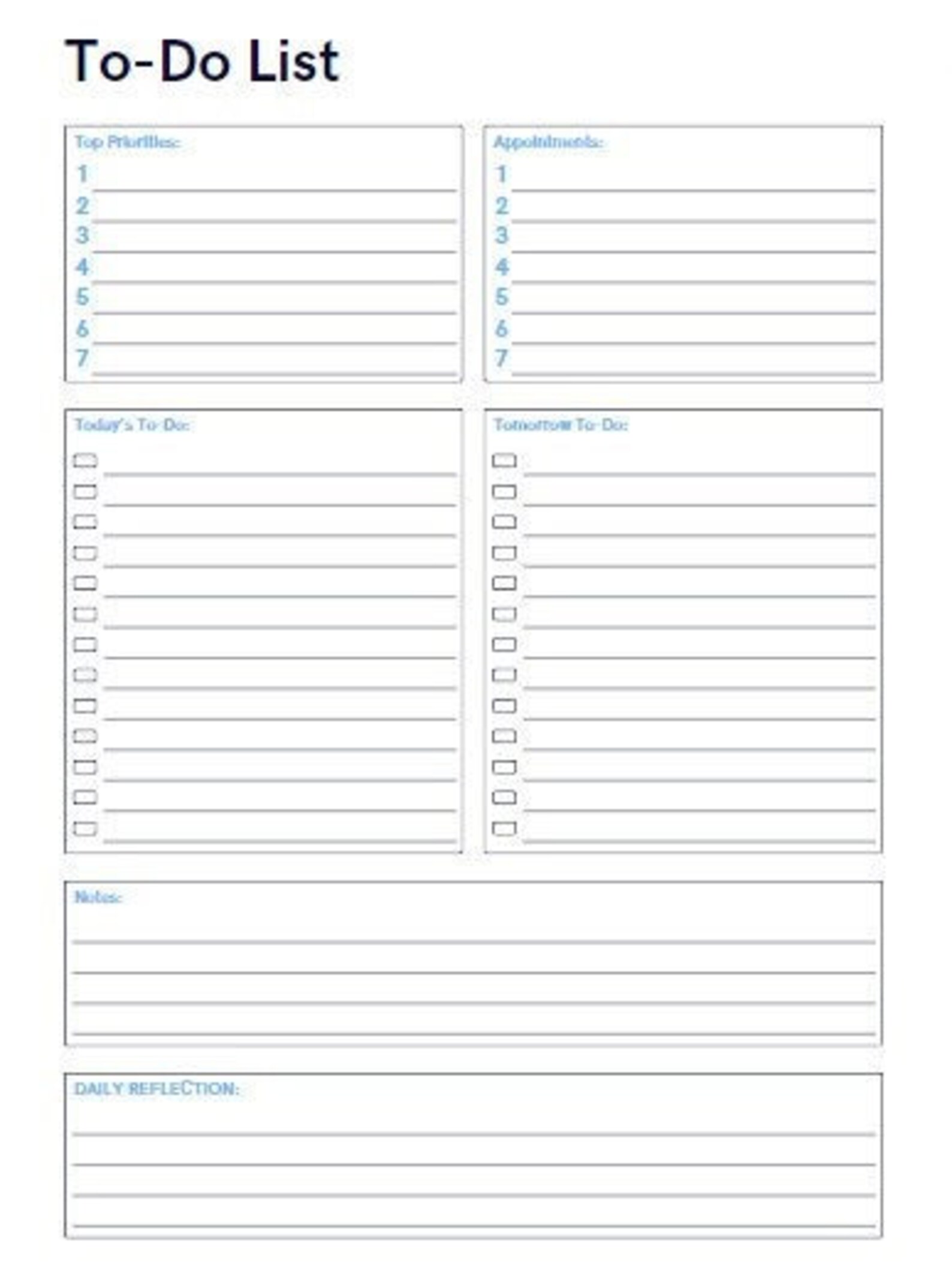 Simple Daily Checklist Digital Download, Printable, to Do List ...