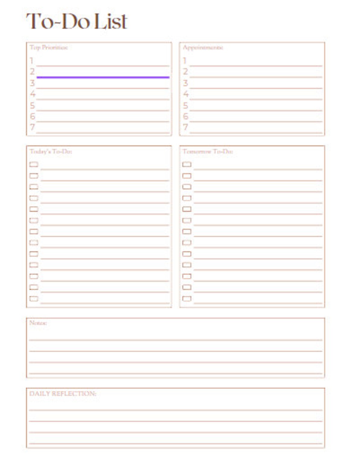 Simple Daily Checklist Digital Download, Printable, to Do List ...