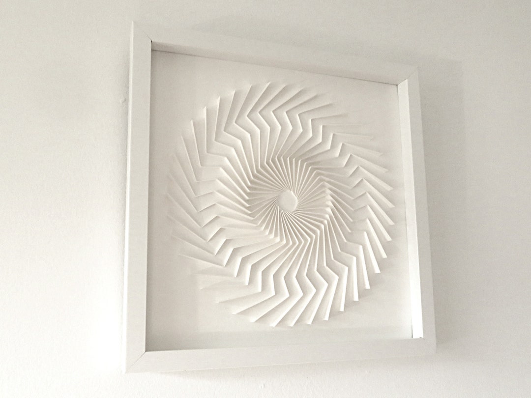 Handmade 3D Paper Sculpture, Geometric Vortex Paper Decor, Paper ...