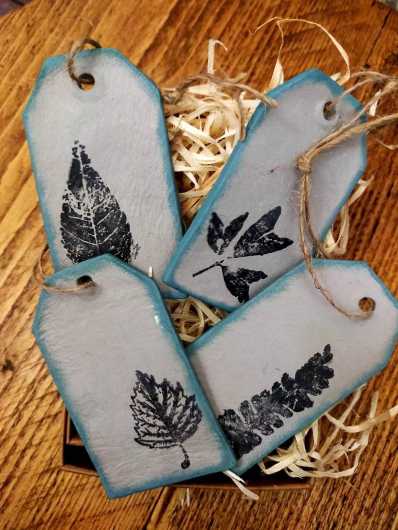 Handmade Clay Gift Tags Leaf Themed Set - Etsy