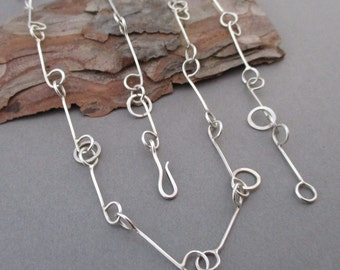 Silver link necklace | Etsy