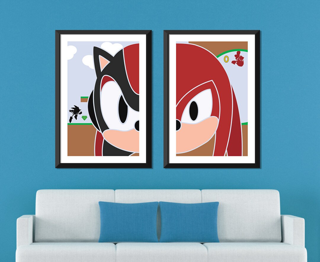 Sonic the Hedgehog Minimalist: Shadow and Knuckles Set - Etsy