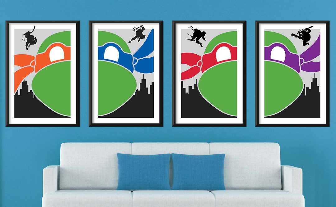 TMNT Minimalist: Mikey, Leo, Raph, & Donnie Set - Etsy