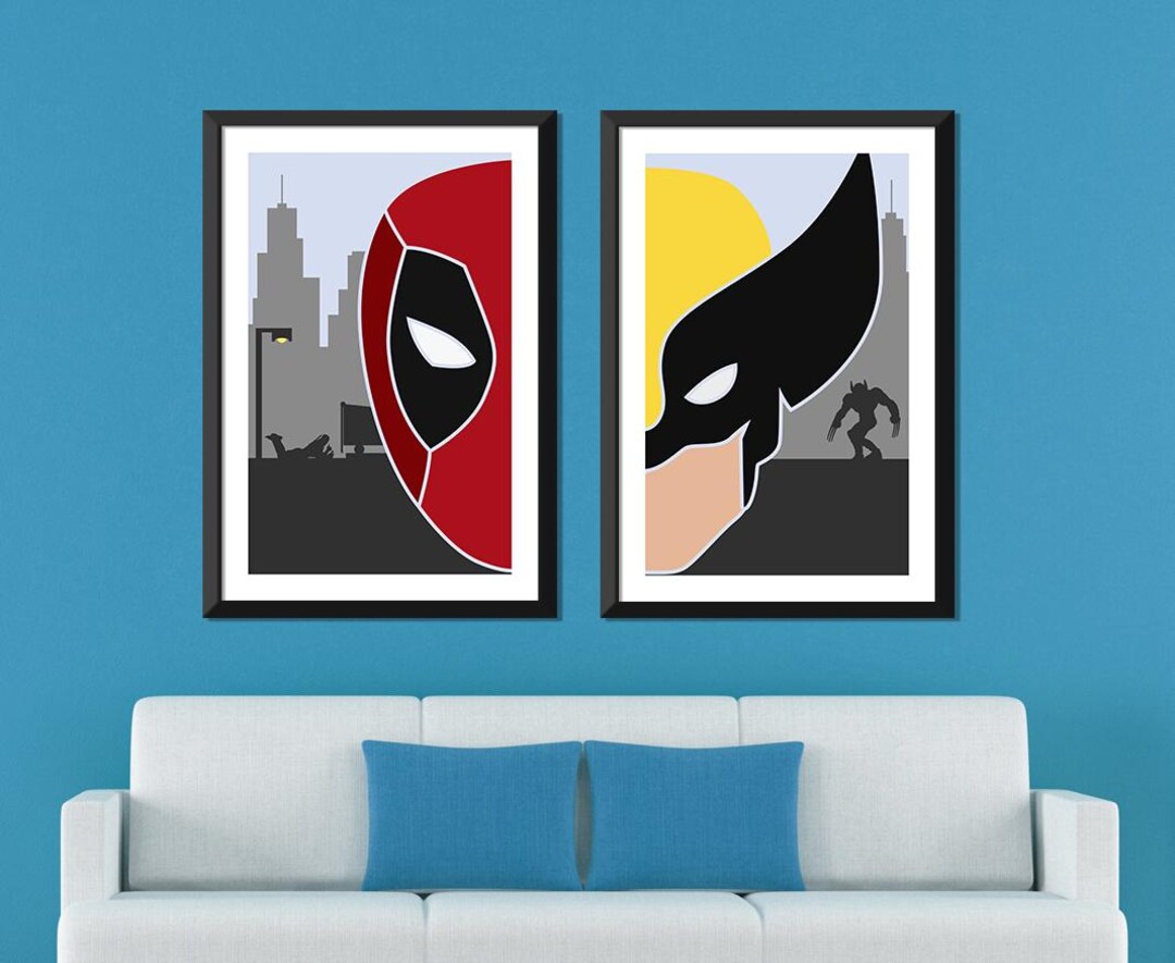 Marvel Minimalist: Deadpool & Wolverine Set - Etsy