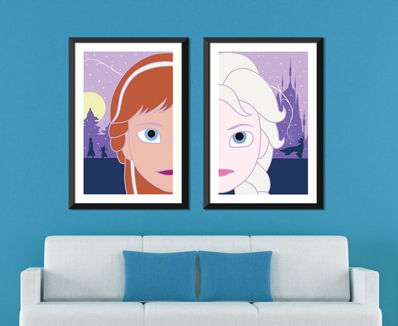 Frozen Minimalist: Anna & Elsa Set - Etsy