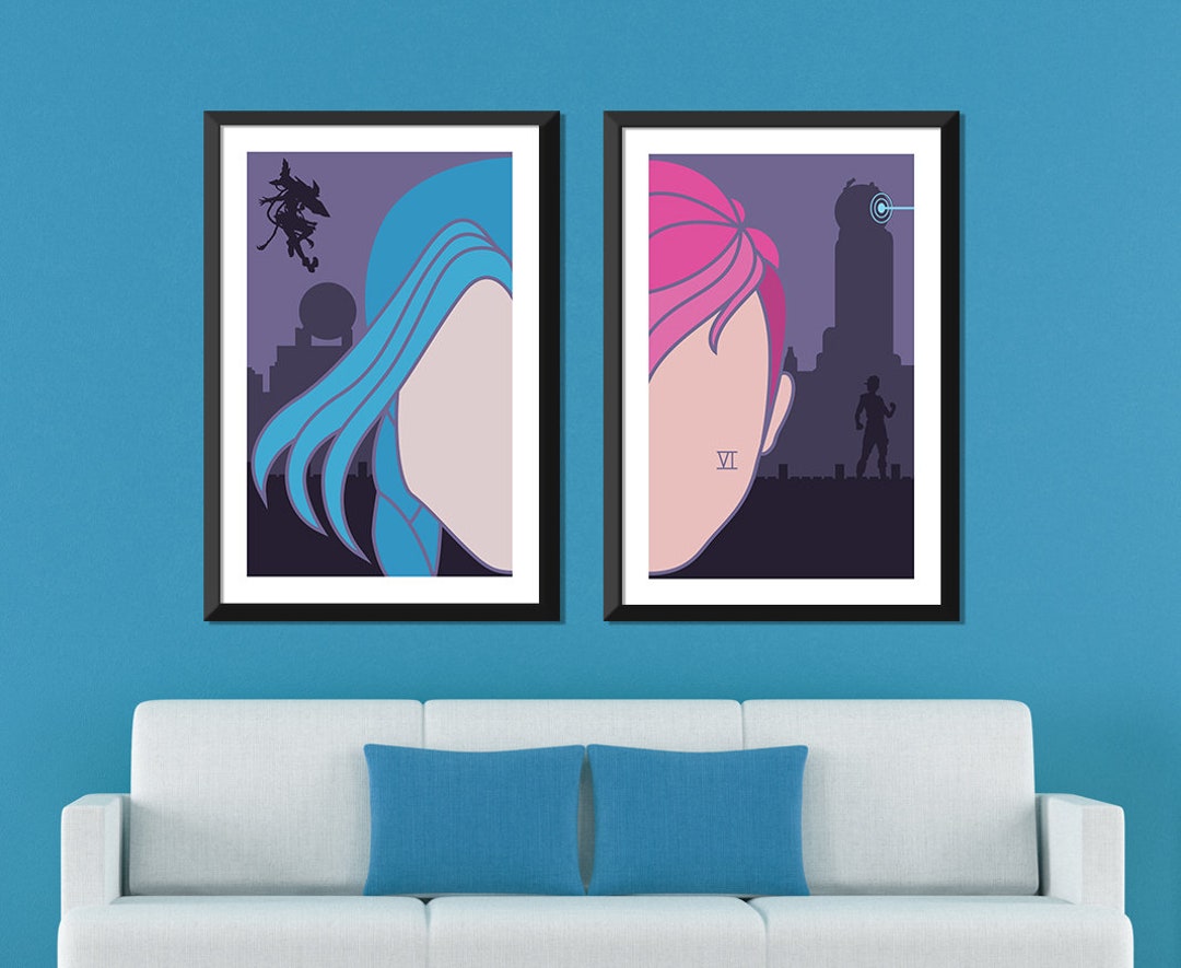 League of Legends Minimalist: Arcane Jinx & Vi Print - Etsy