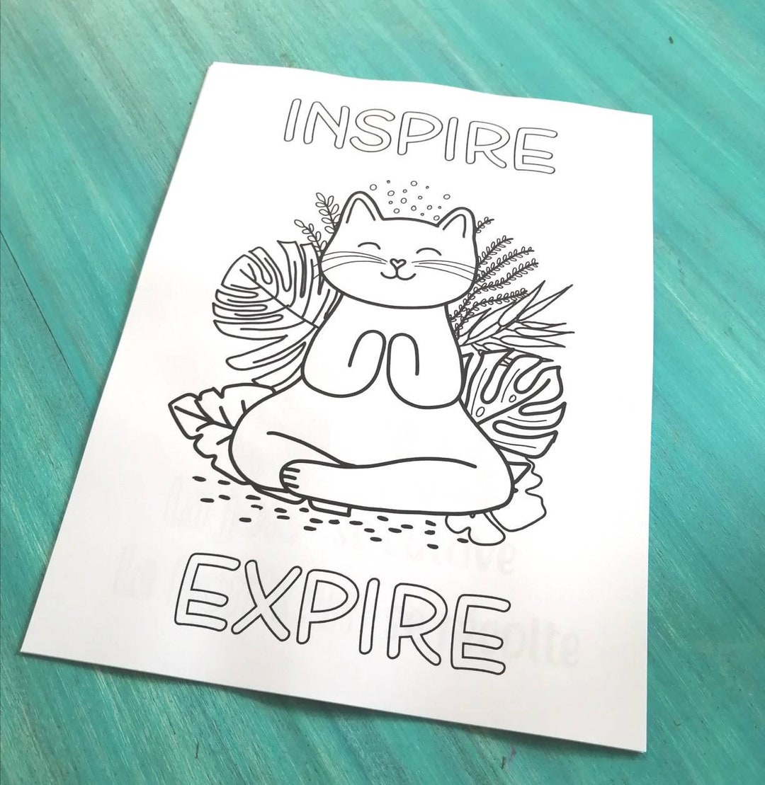 Set of 5 Coloring to Download and Print, Cat Colorings, Zen Cats ...