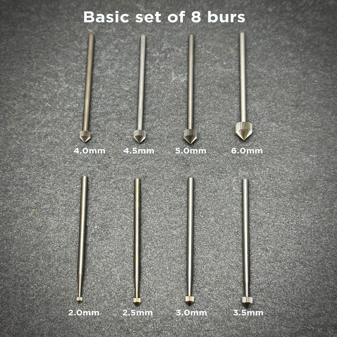 Stone-setting Burs STARTER SET, 8 Burs for Cutting Seats in Tubing and ...