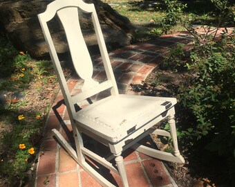 Antique sewing nursing rocker low armless wooden Victorian