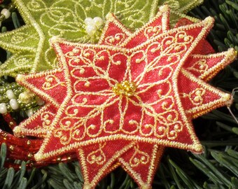 Christmas Star Machine Embroidery Design Instant Download | Etsy