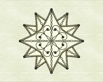 Christmas Star Machine Embroidery Design Instant Download | Etsy