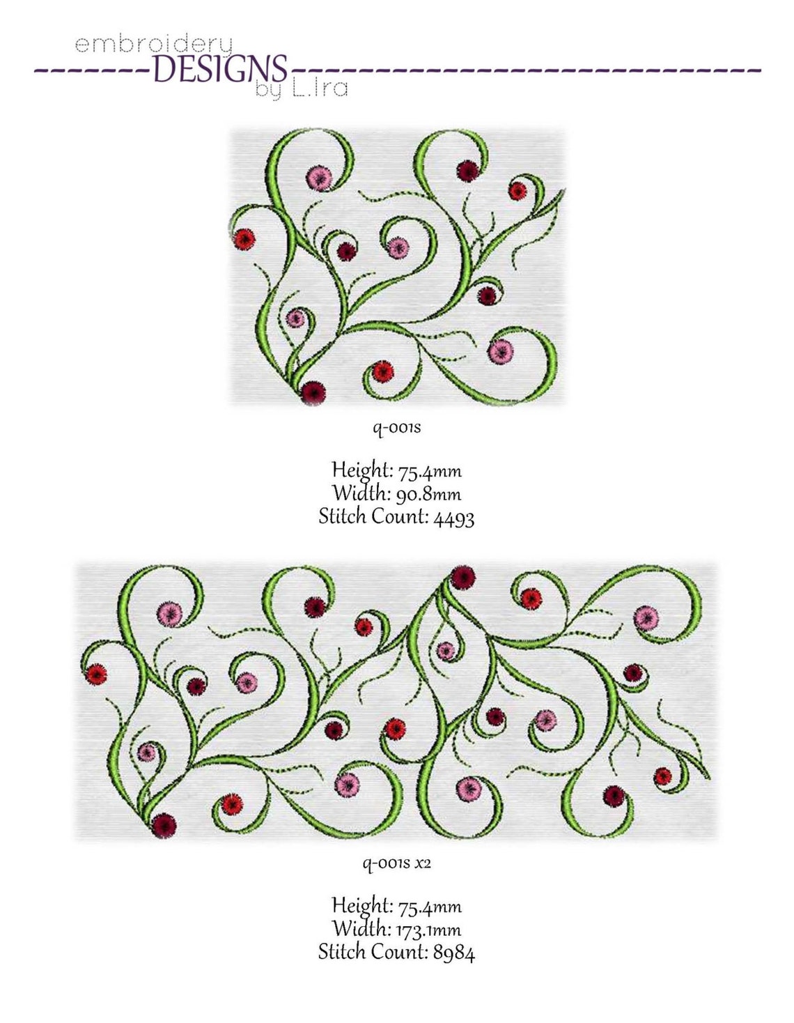 3 Sizes | Swirl Machine Embroidery Designs | S-001 - Etsy