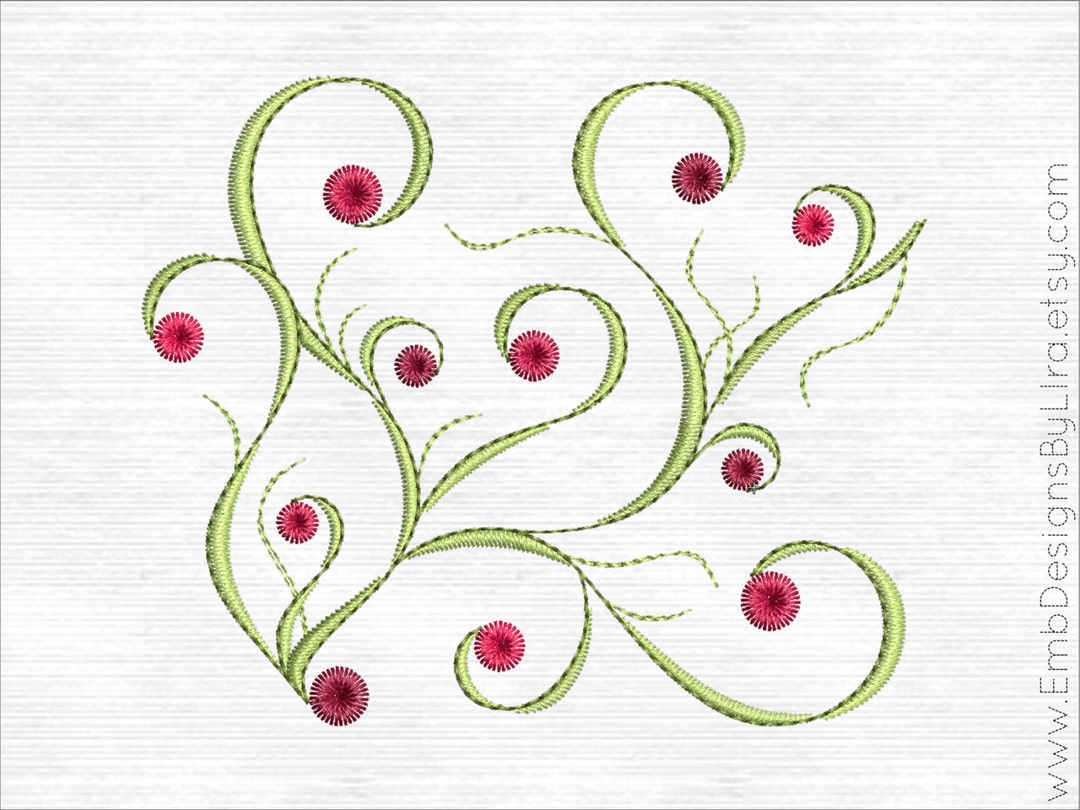 3 Sizes | Swirl Machine Embroidery Designs | S-001 - Etsy
