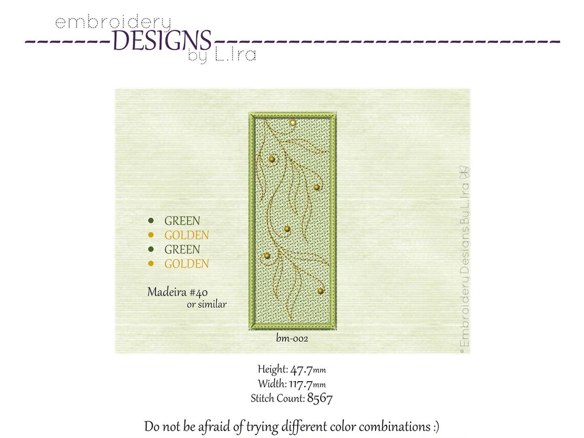 Bookmark Machine Embroidery Design - Etsy