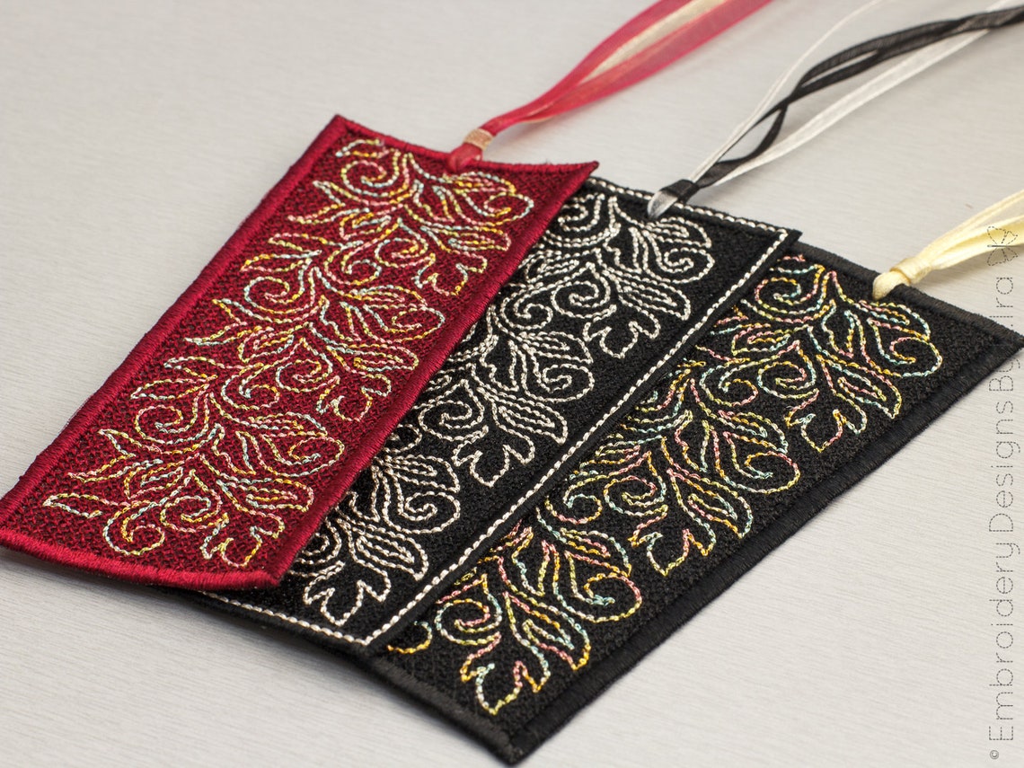 Bookmark Machine Embroidery Design - Etsy