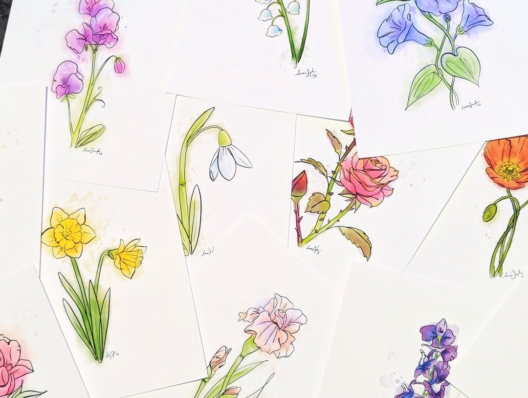 Birth Flower Prints - Etsy