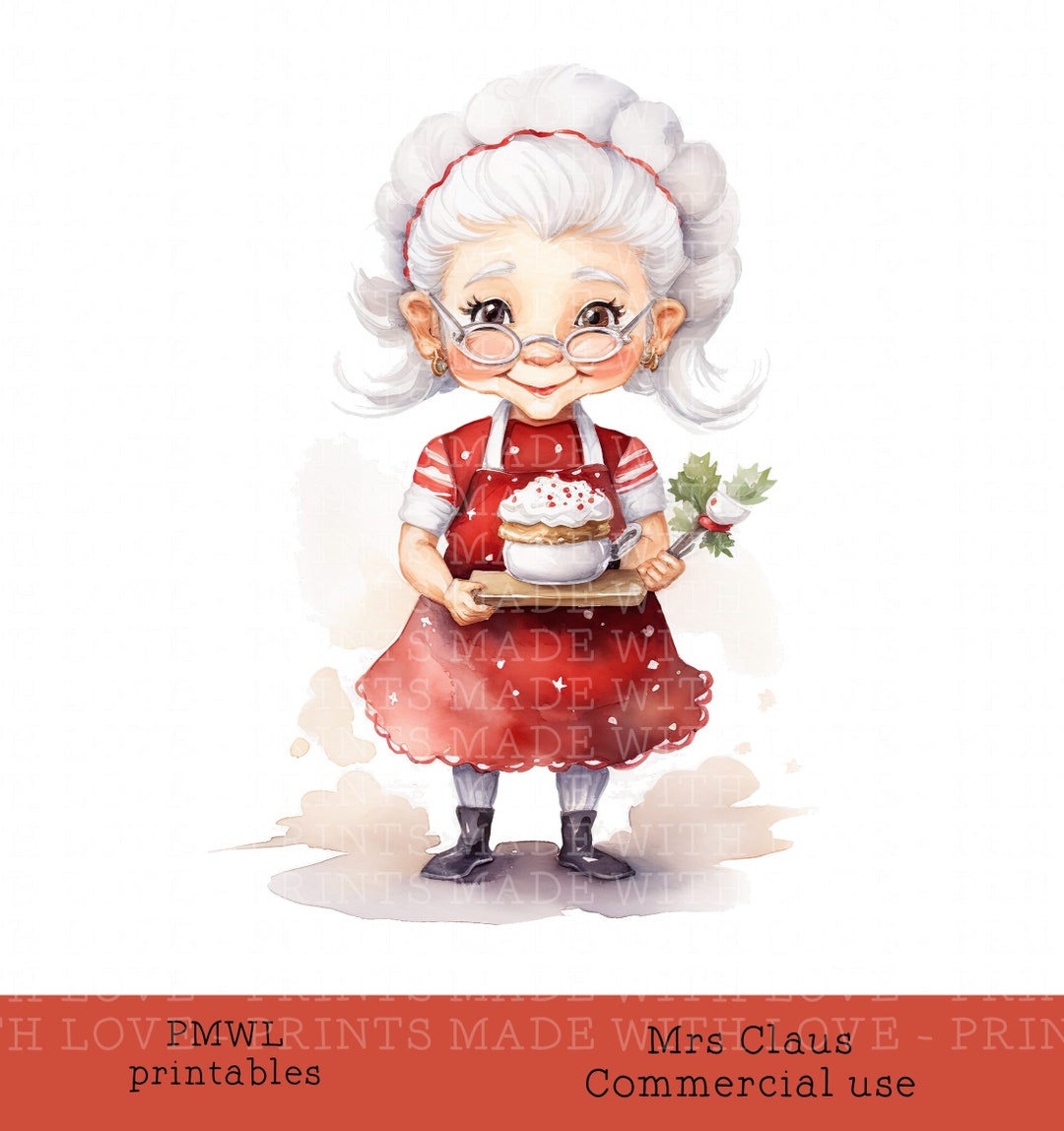 Mrs Claus Clipart Digital File Small Commercial Use Christmas Clipart ...