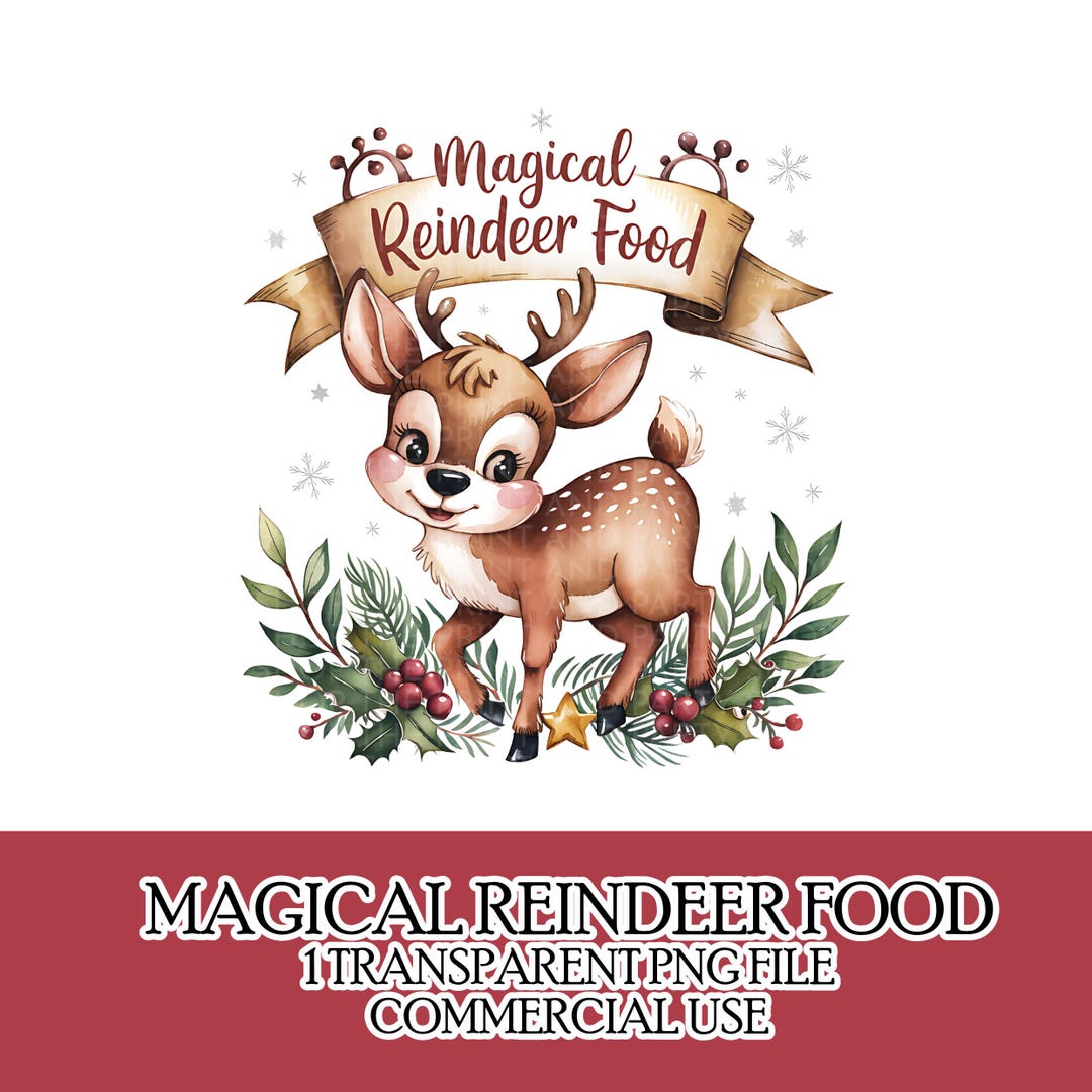 Magical Reindeer Food Christmas Clipart File Make Your Own Reindeer ...