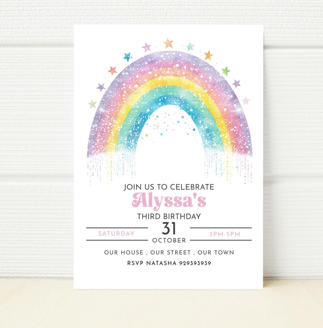 Pastel Rainbow Birthday Bundle Party Printables Themed Bundle ...