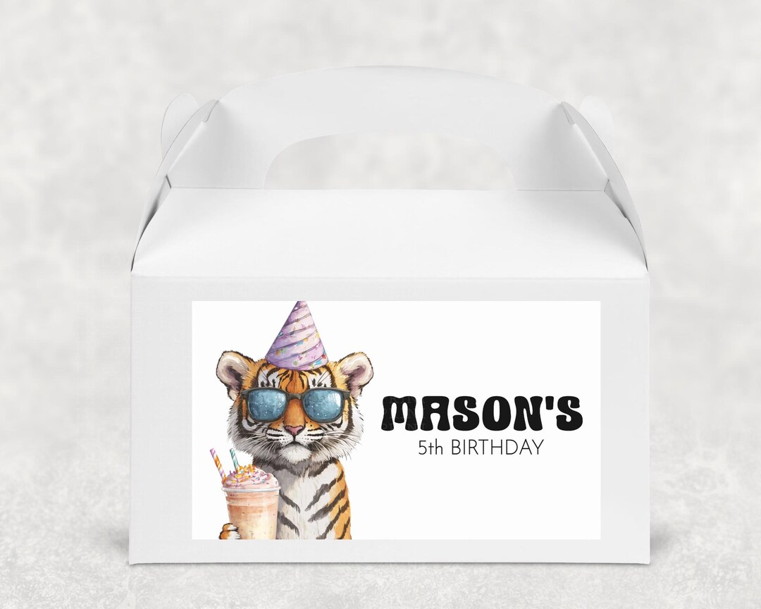 Tiger Milkshake Editable Gable Box Sticker Template Printable Digital ...