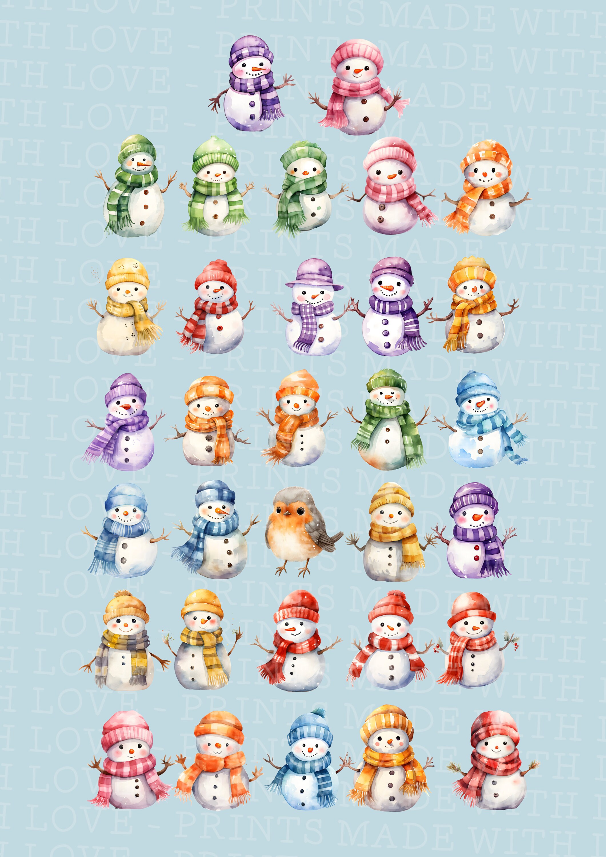 Snowman Huge Bundle 32 Images Clipart Family Builder Set Sublimation ...