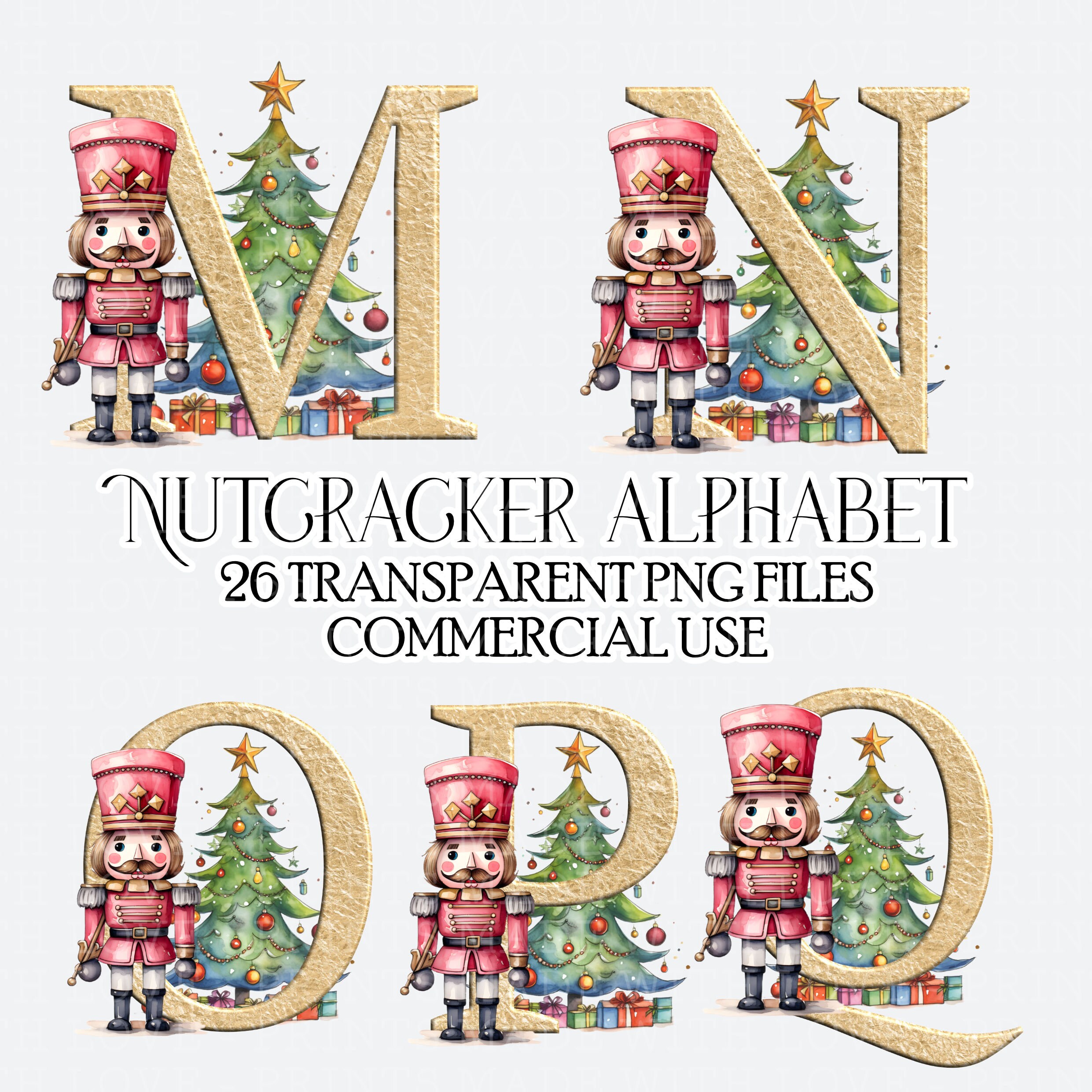 Christmas Nutcracker Alphabet Digital Files Festive Card - Etsy