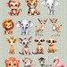 Baby Safari Animals Clipart Pack 15 Png Images Jungle Animals Small ...
