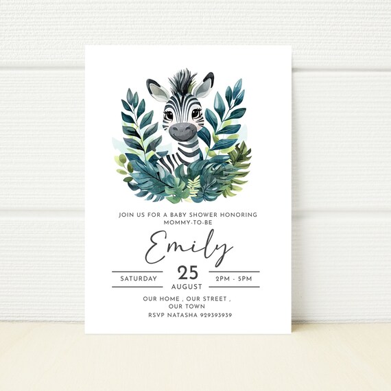 Zebra Print Baby Shower Invitations Printable