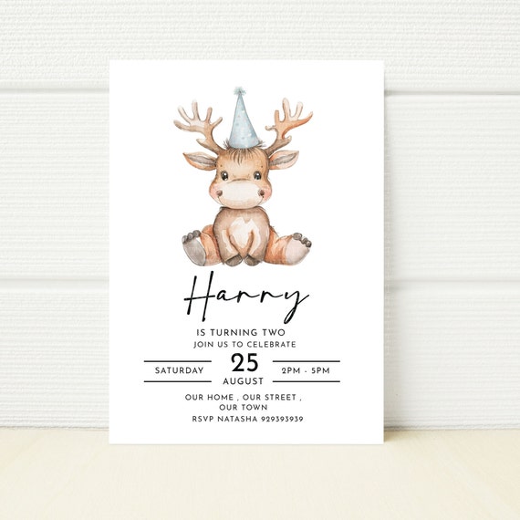 Moose Invitation With Photo Moose Themed Baby Shower Invitations