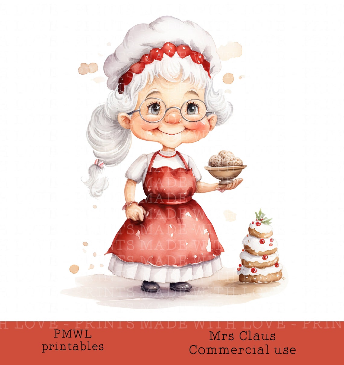 Mrs Claus Clipart Digital File Small Commercial Use Christmas Clipart ...