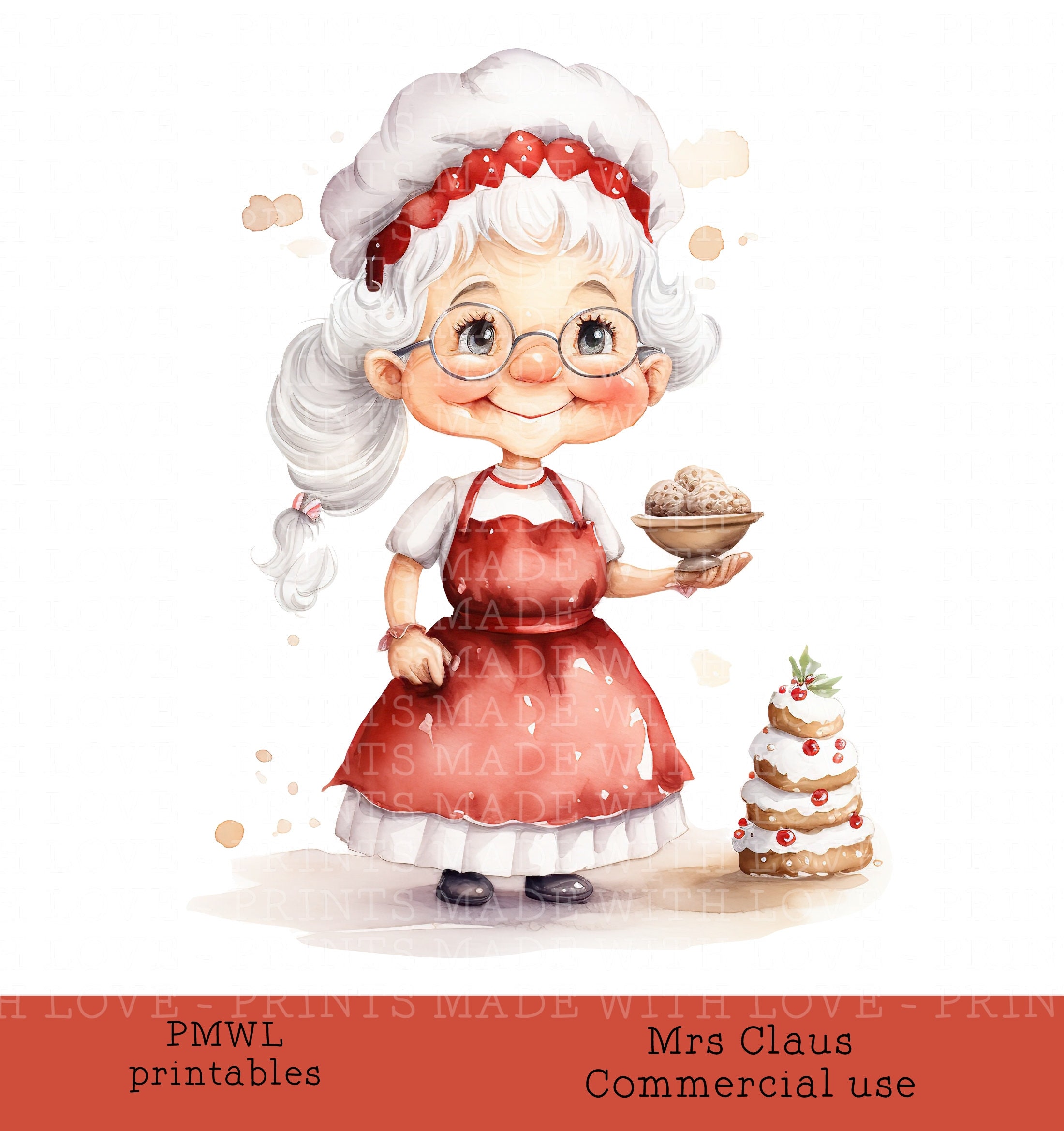 Mrs Claus Clipart Digital File Small Commercial Use Christmas Clipart ...