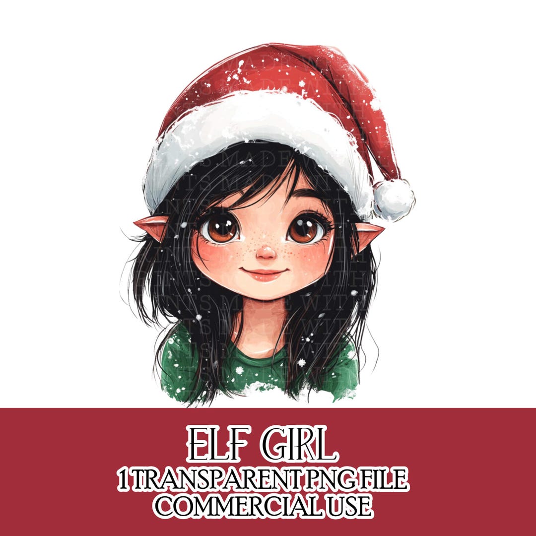 Christmas Elf Girl Clipart Digital File Christmas Crafts Card Making ...
