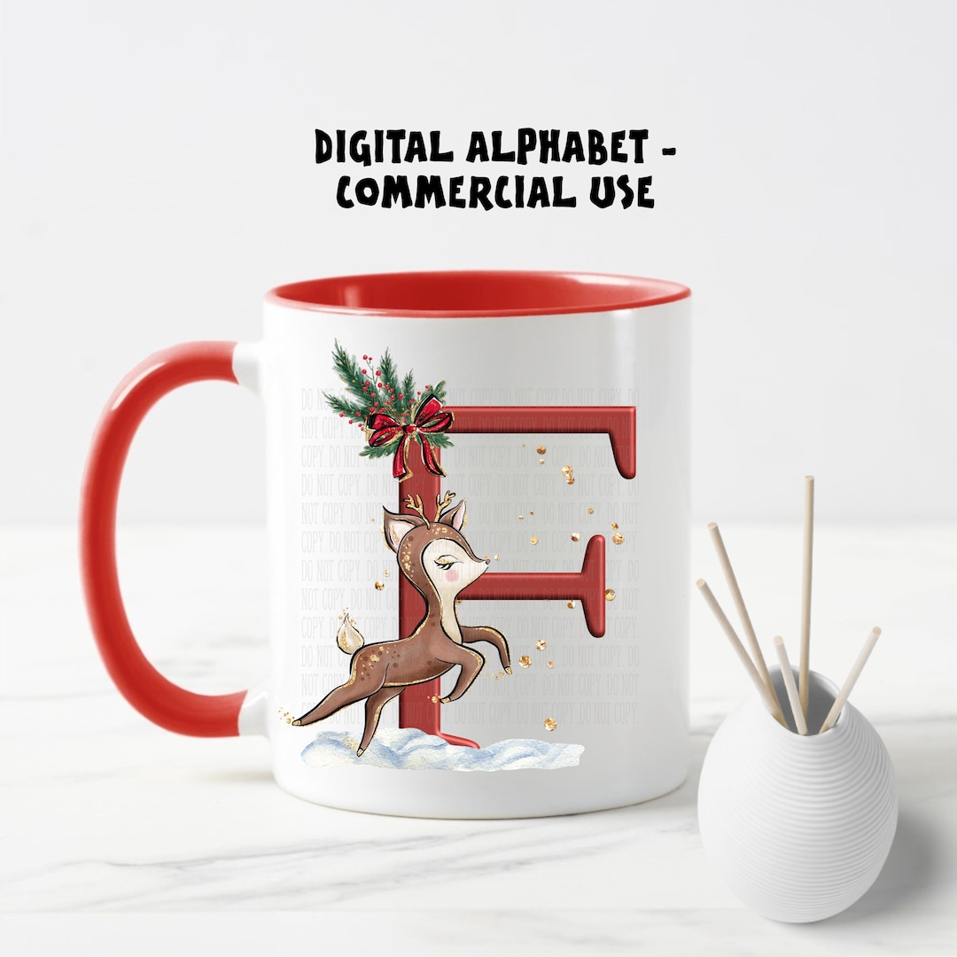 Christmas Digital Alphabet , Reindeer Alphabet , Festive , Png Files ...