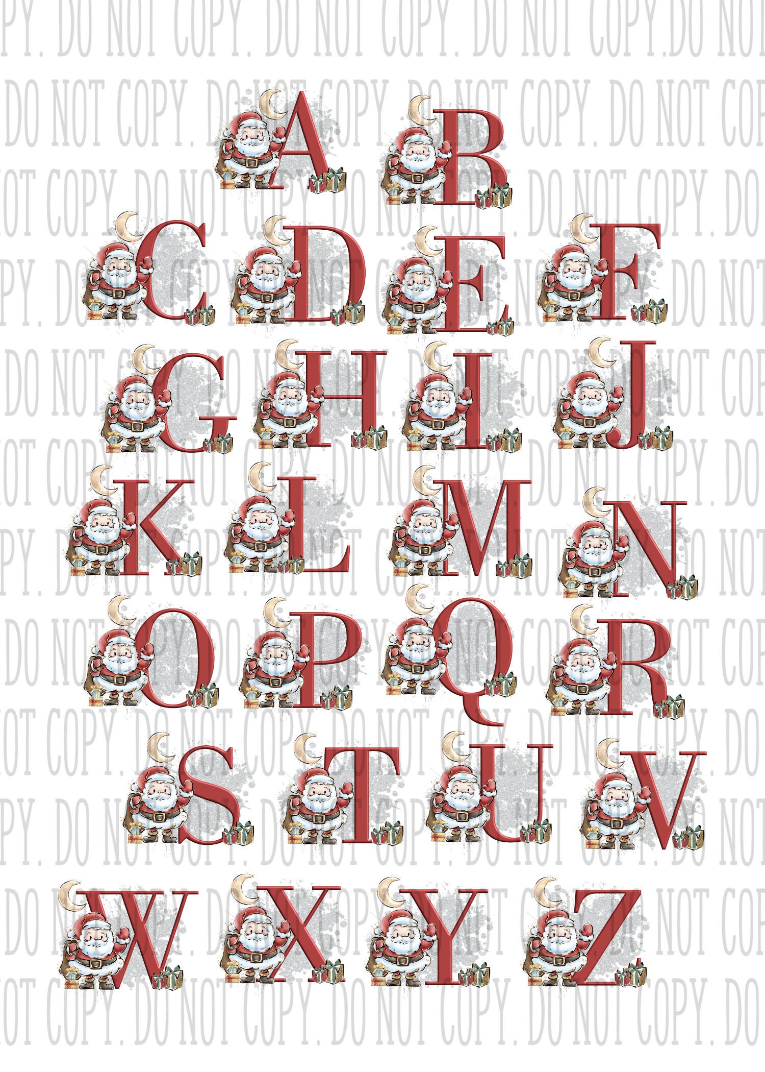 Christmas Alphabet Santa Father Christmas Sublimation - Etsy UK