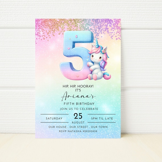 5th Birthday Party Invitation Wording Printable Kawaii Birthday