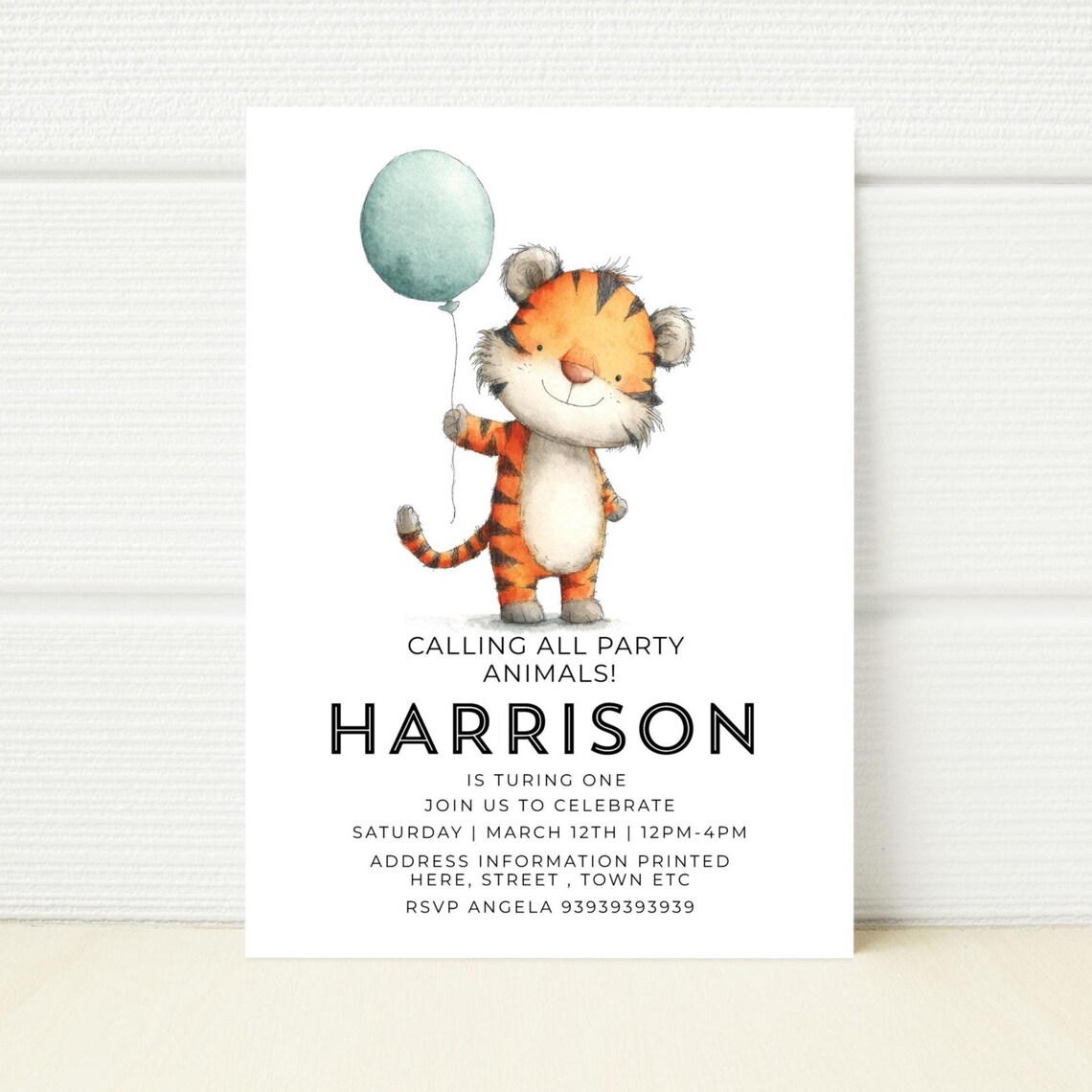 Tiger Birthday Party Invitation, Wild One (digital Download) - Etsy