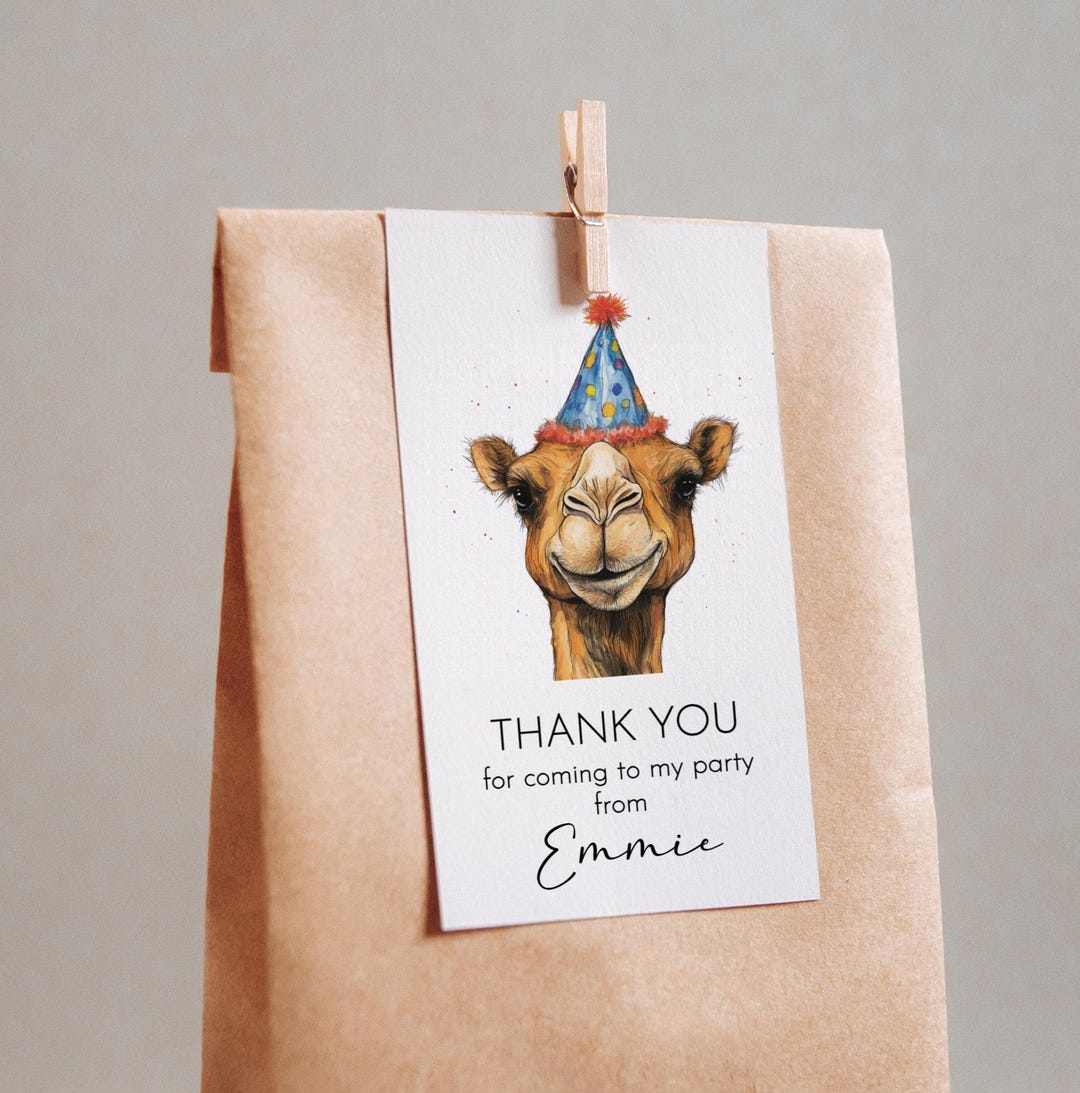 Camel Birthday Party Thank You for Coming Gift Tag Desert Party Tags ...