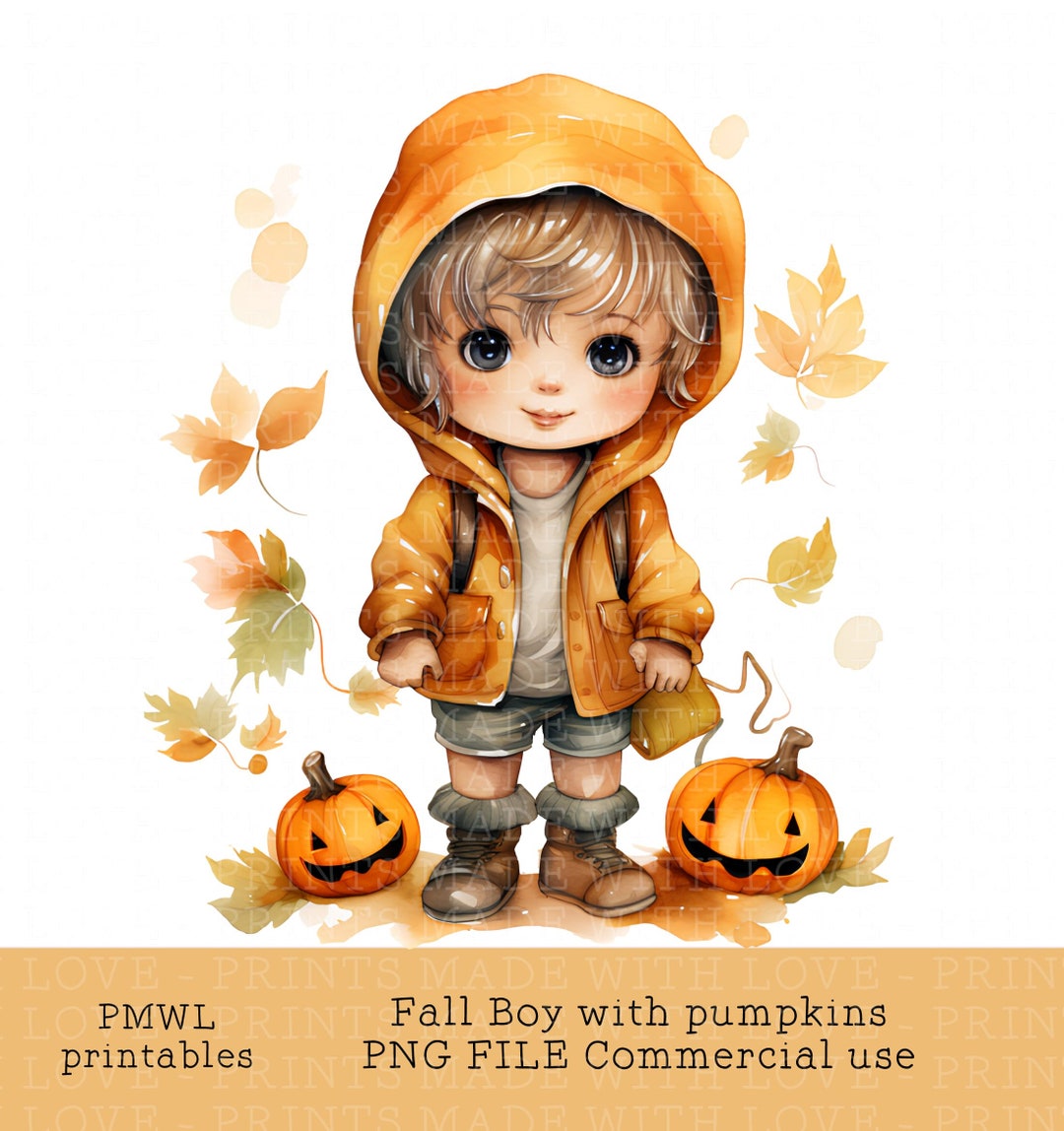 Fall Boy Clipart Autumn Boy Pumpkins Fall Crafts Card Making ...