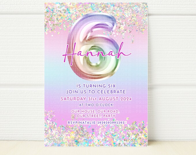 6th Birthday Invitation INSTANT DOWNLOAD Sixth Birthday Invite, Llama ...