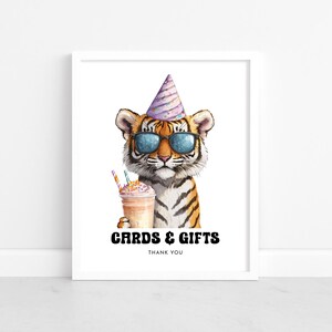 Editable Tiger Milkshake Birthday Party Table Signs 10" X 8" Digital ...