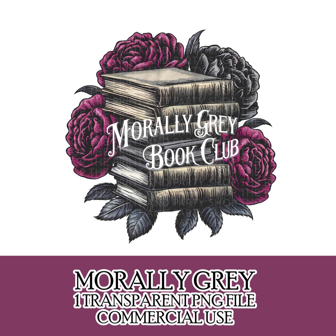 Morally Grey Book Club Clipart PNG File Instant Download Dark Gothic ...
