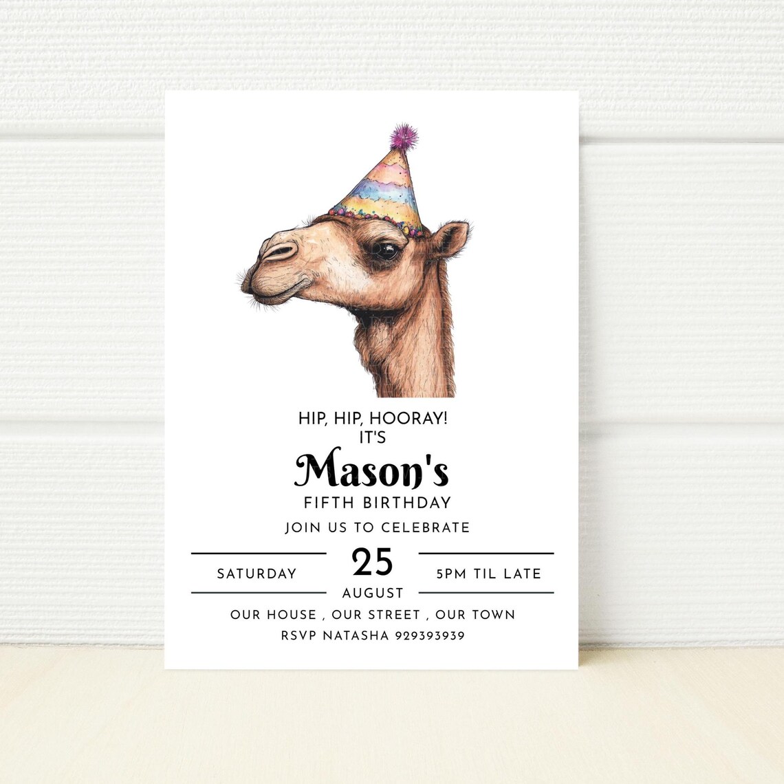 Camel Birthday Party Invitation Desert Safari Zoo Party Editable ...