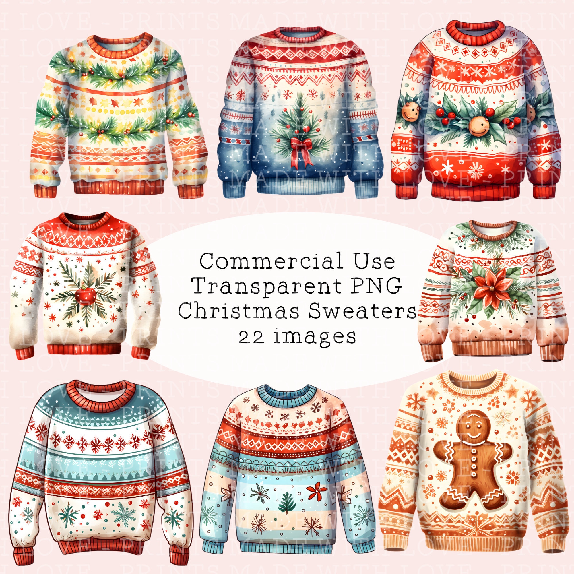 Christmas Sweater Clipart Set 22 Png Images Transparent - Etsy