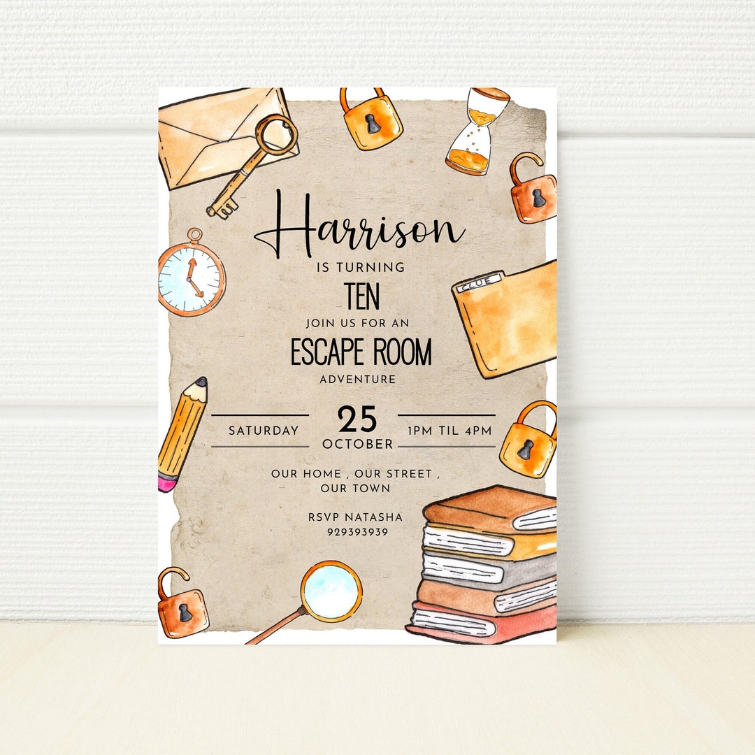 Editable Escape Room Birthday Invitation Mystery Party Who Did It ...