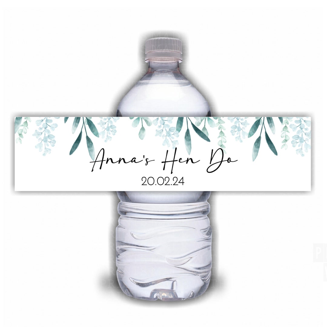 Leaf Water Bottle Label Template , Print Your Own , Digital File ...