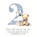 Birthday Teddy Bear Number 2 Birthday Balloons 2nd Birthday Second ...