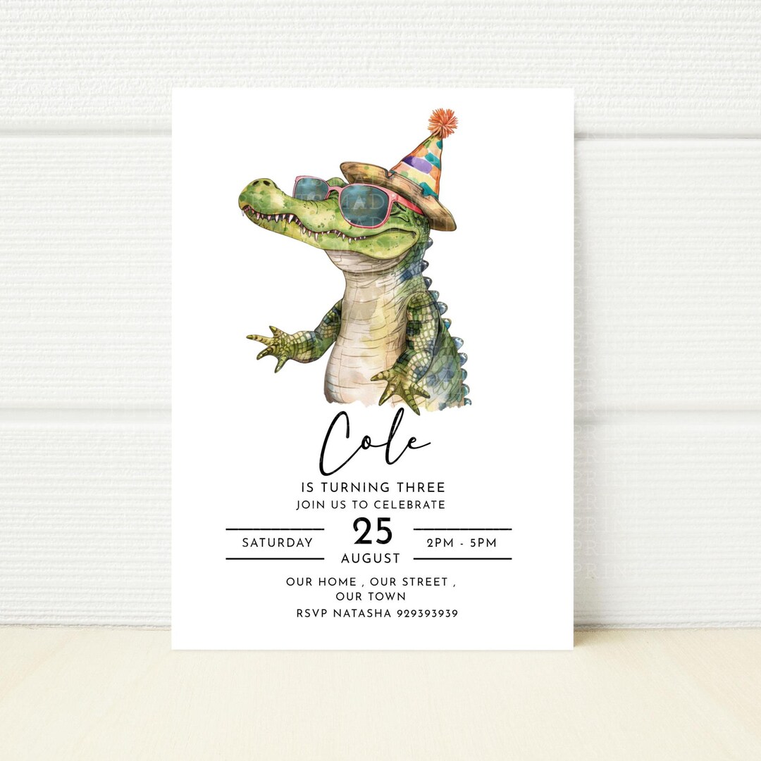 Alligator Birthday Party Printable Mega Bundle (invitation, Bunting ...