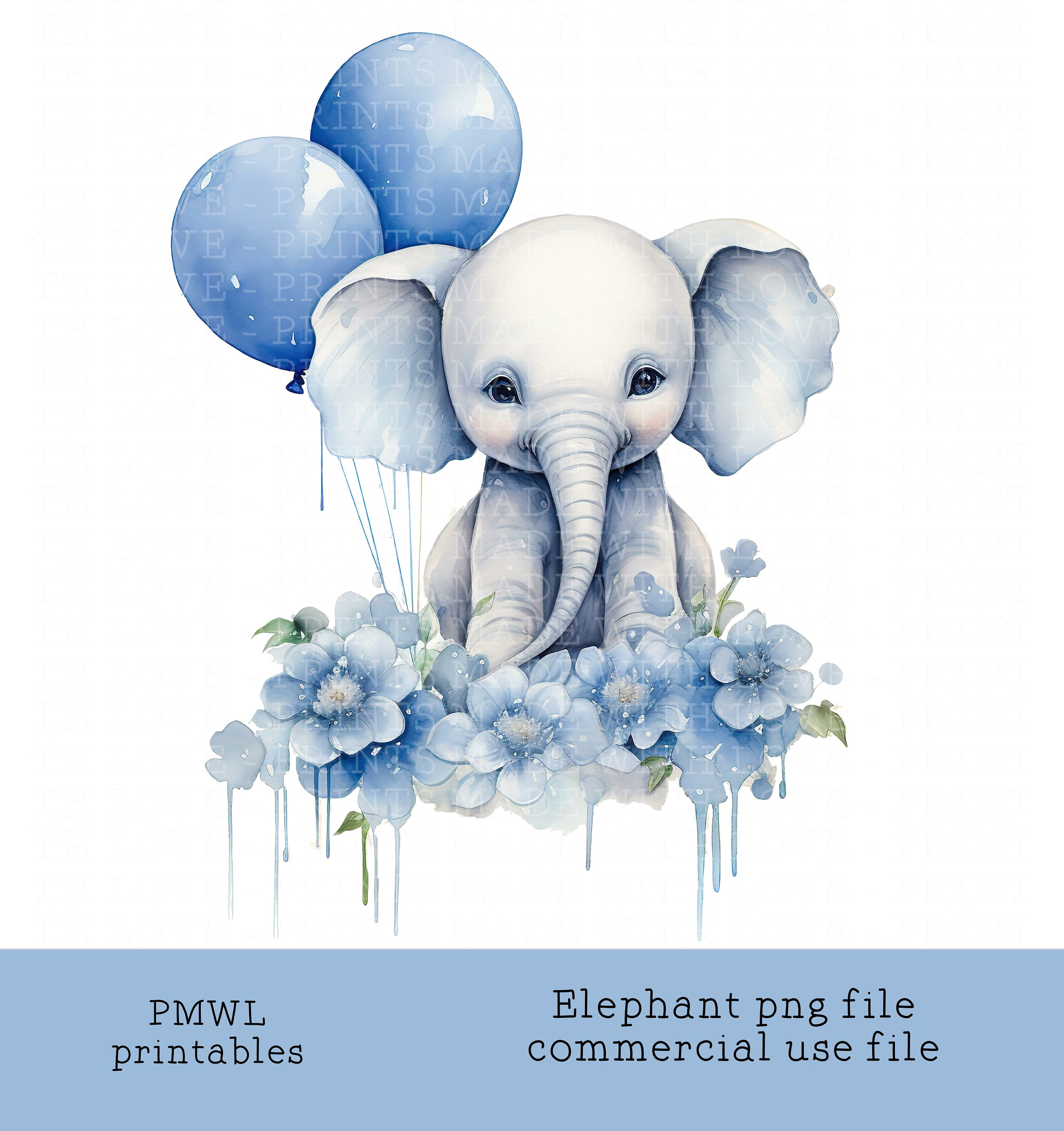 Baby Elephant Birthday Clipart Baby Shower Blue Balloons Birthday Boy ...