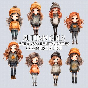 Autumn Girls Fall Girls Clipart 8 Png Images Transparent Crafts ...