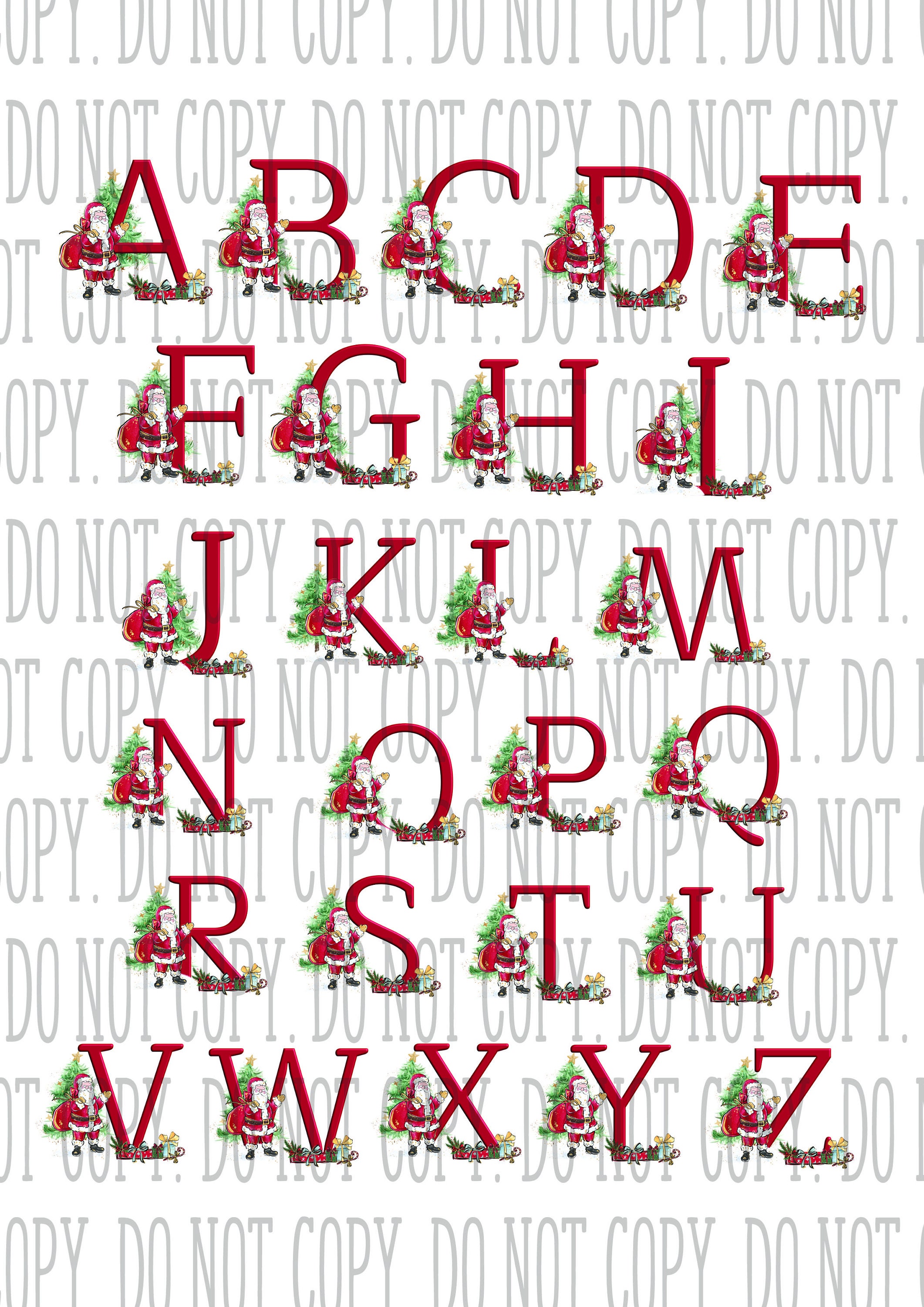 Christmas Alphabet Santa Father Christmas Sublimation - Etsy UK